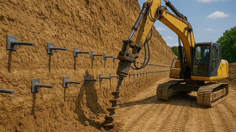 Soil Nail Walls for Slope Stability & Retention | Grimtech